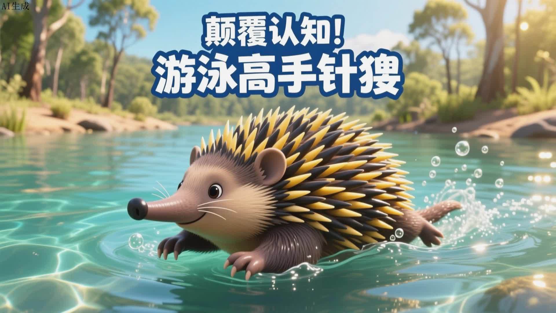 针鼹憋气水中,奇闻实录展现,生物界探究