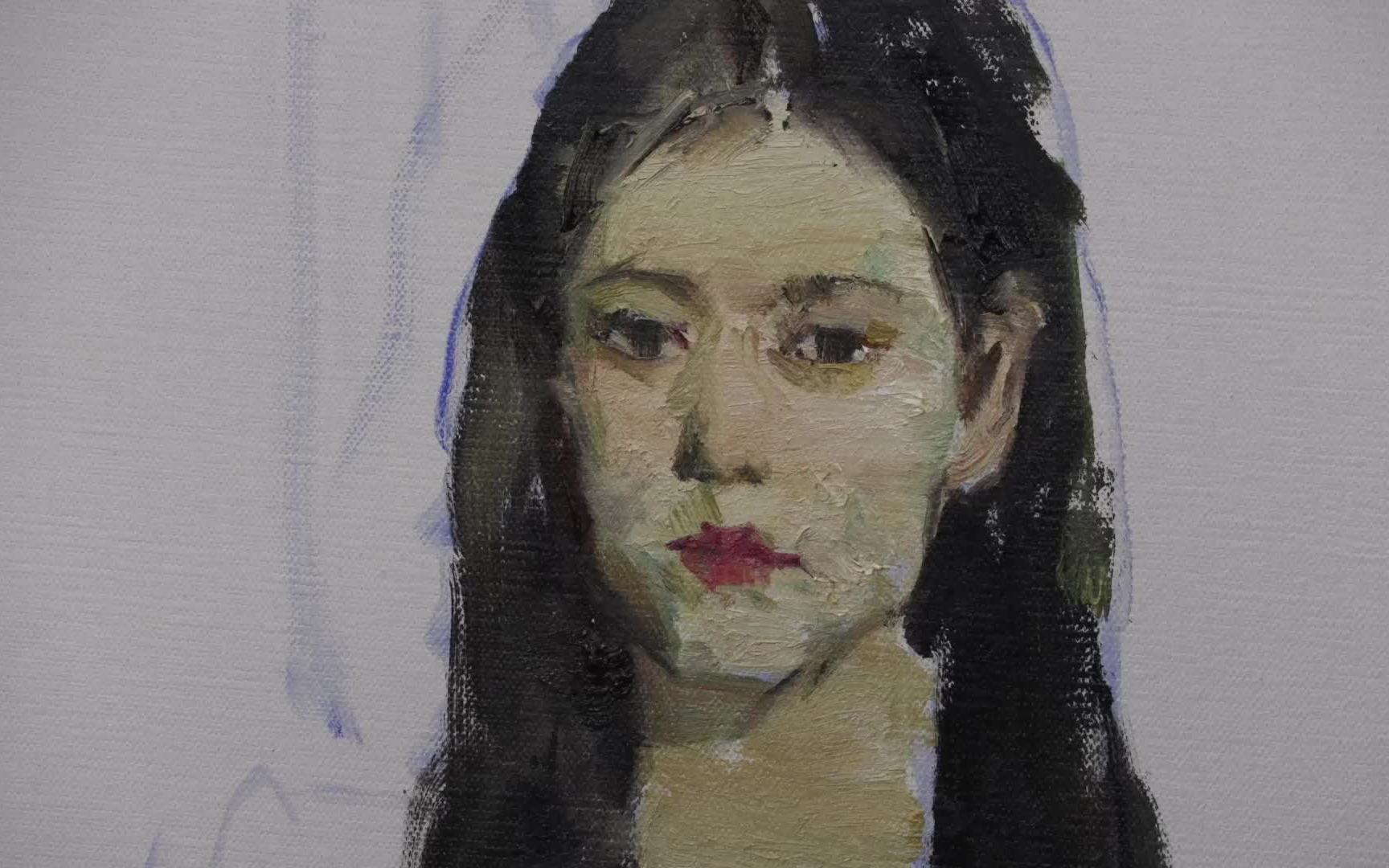 油画大家郭北平色彩肖像绘画过程