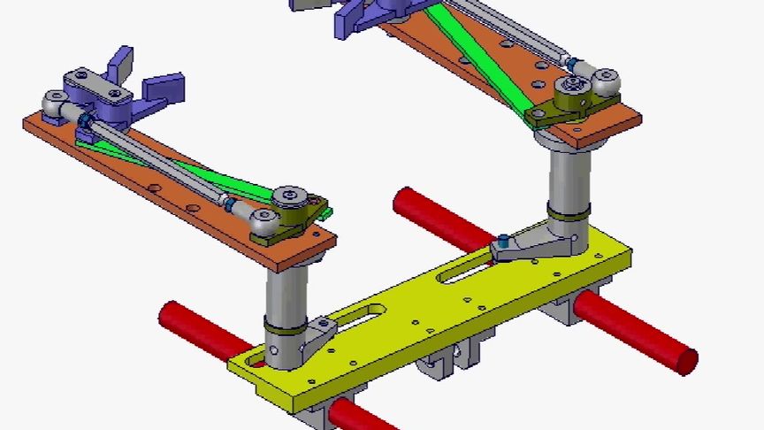 一个很有创意的双摇杆夹紧机构,见识其巧妙的设计和工作原理