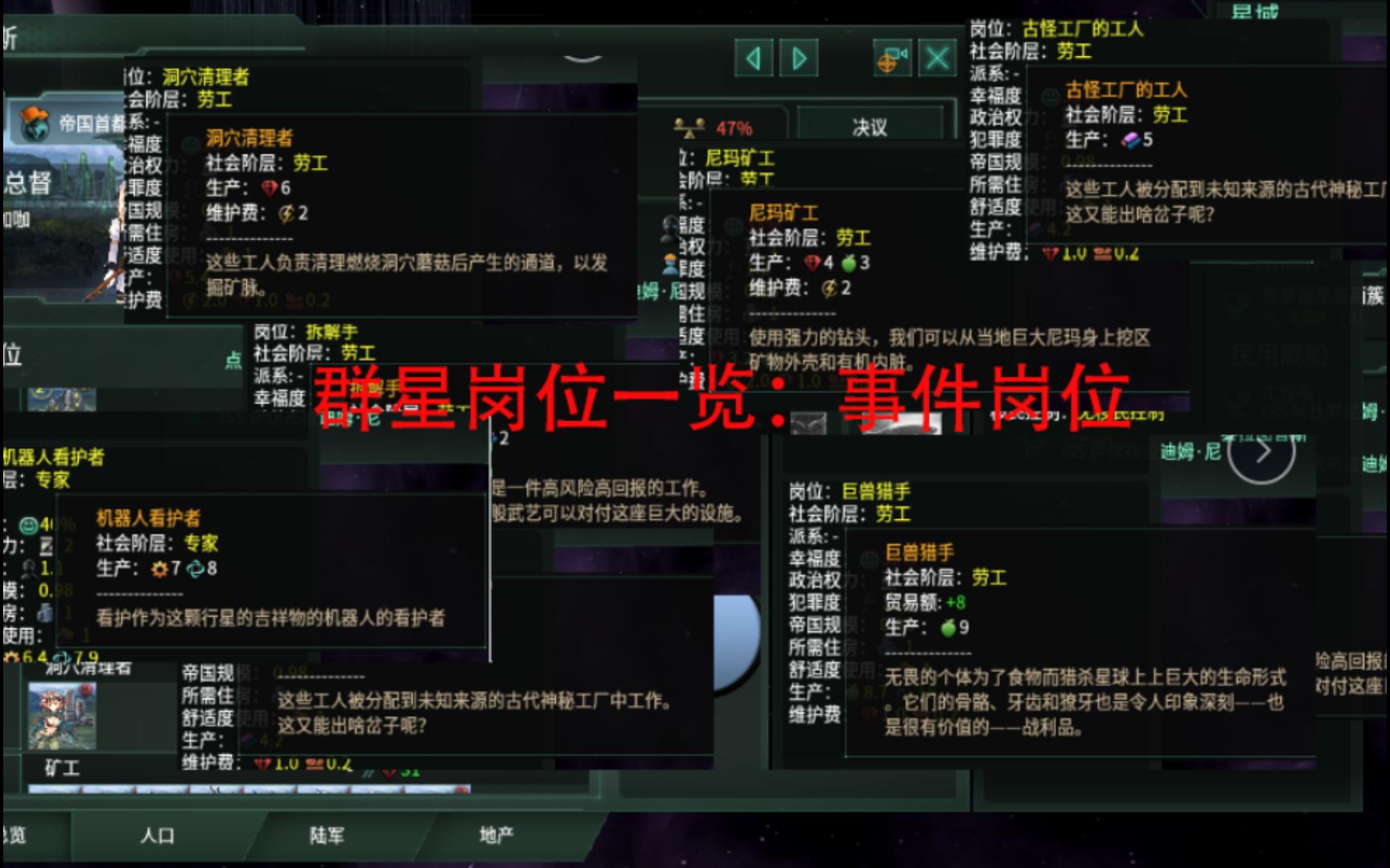 群星岗位一览:事件岗位