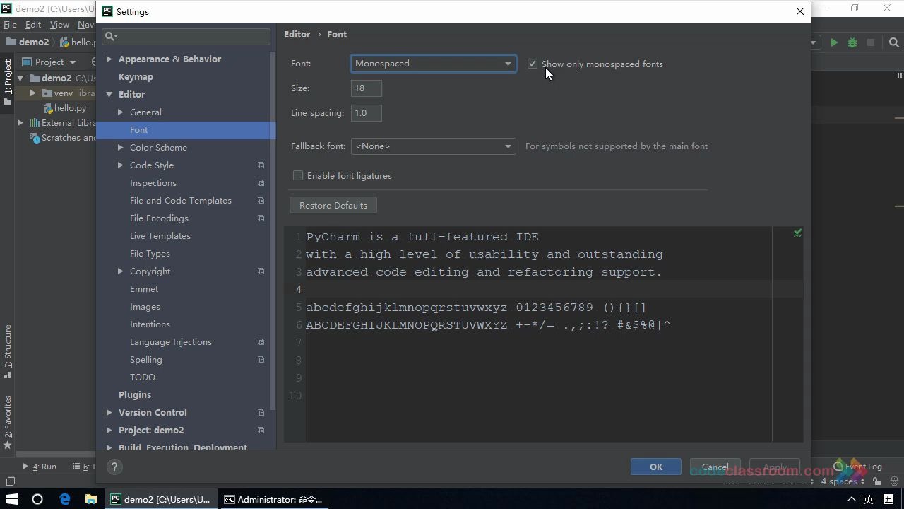 PyCharm IDE 主题与编辑器UI设置