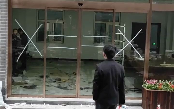 玫瑰金不锈钢 玻璃电动门 珠海嘉鑫