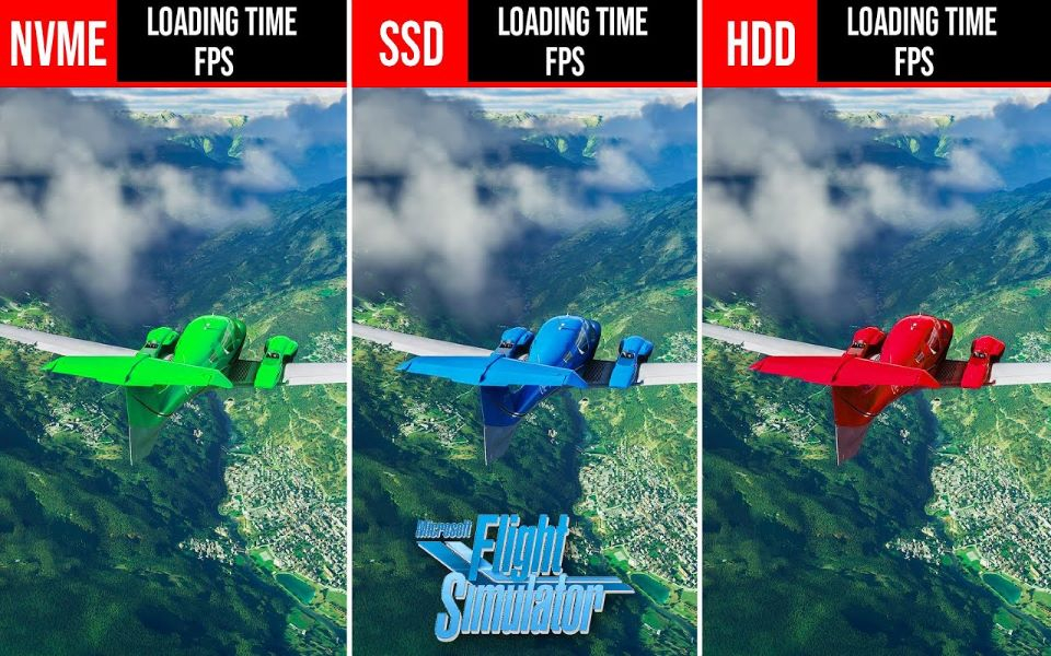 《微软模拟飞行》 游戏加载时间和FPS测试 M.2 NVMe vs SATA SSD ...