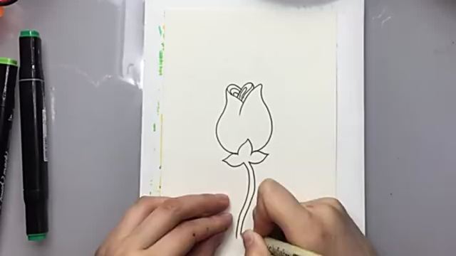简笔画玫瑰花的画法:七夕玫瑰花