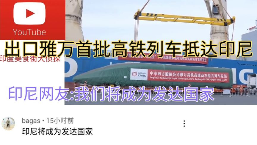 出口雅万首批高铁列车抵达印尼,印尼网友我们将要成为发达国家