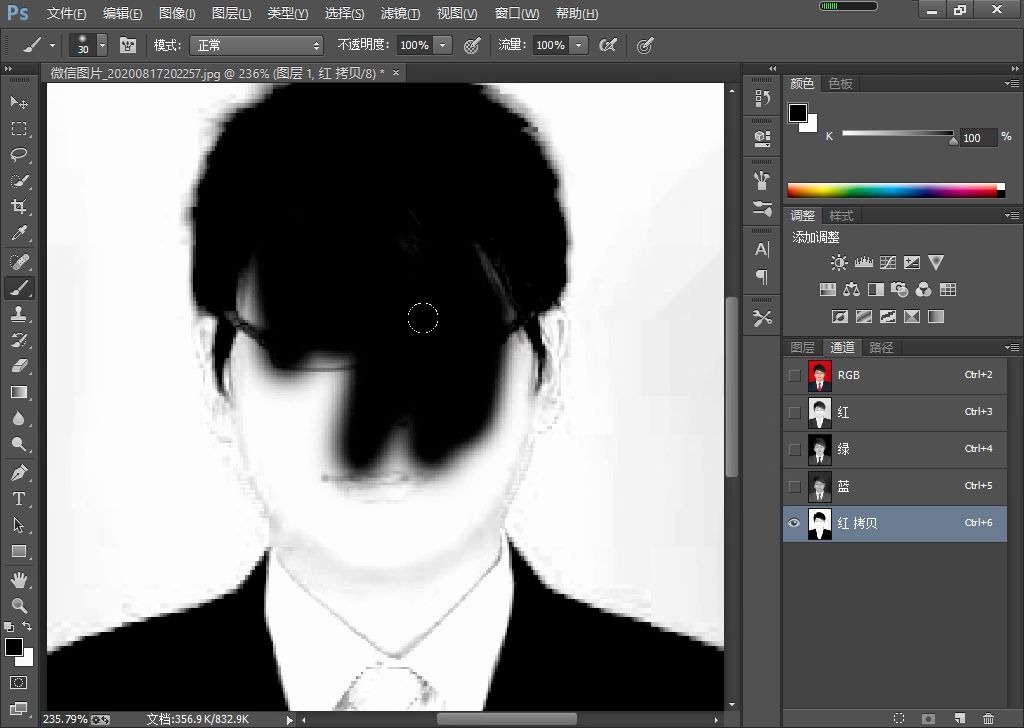 大头照红底换白底