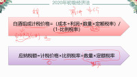 2020初级经济法基础:白酒组成计税价格讲解