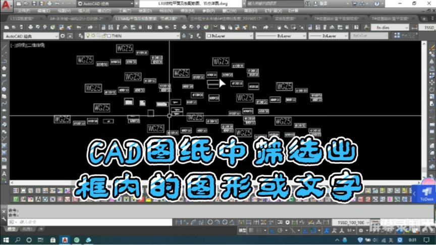 CAD图纸中筛选出框内的图形或文字