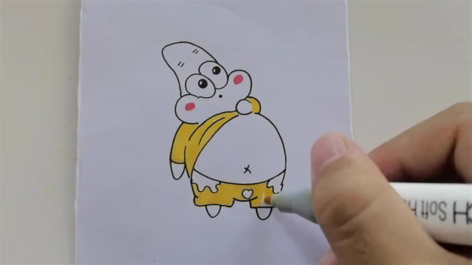 派大星绘画教程来啦!画画派大星简笔画