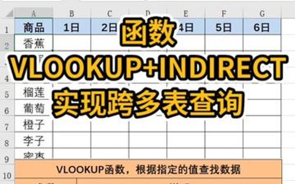 Vlookup+Indirect函数多表查询