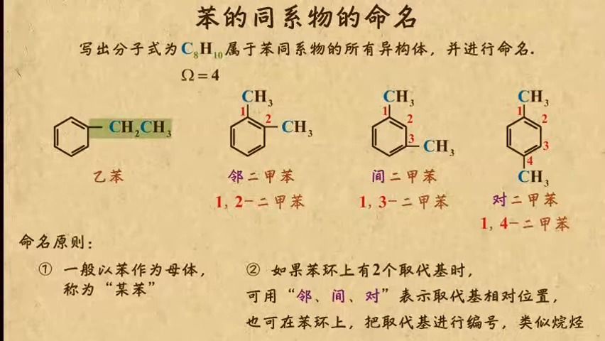 07苯的同系物的命名 认识有机物 高中化学