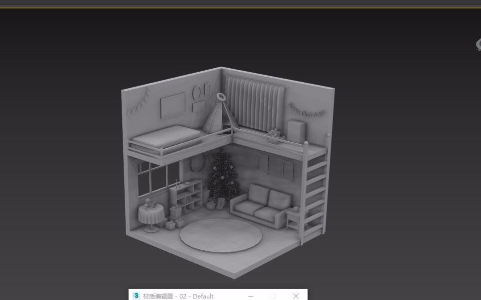 3Dmax场景建模,动画室内简单小房子模型制作