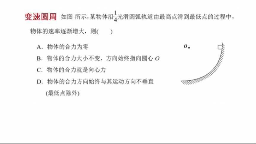 高中物理变速圆周运动受力分析