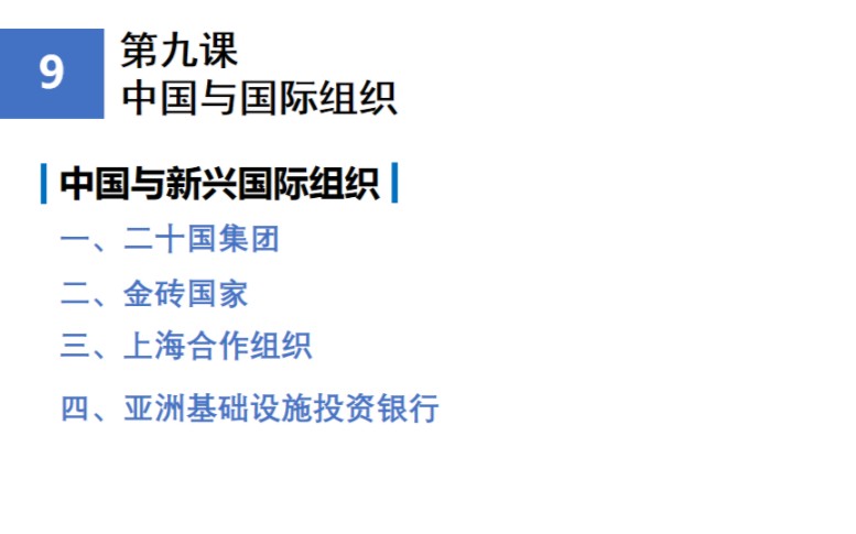 高中政治选修1《中国与新兴的国际组织:上海合作组织》
