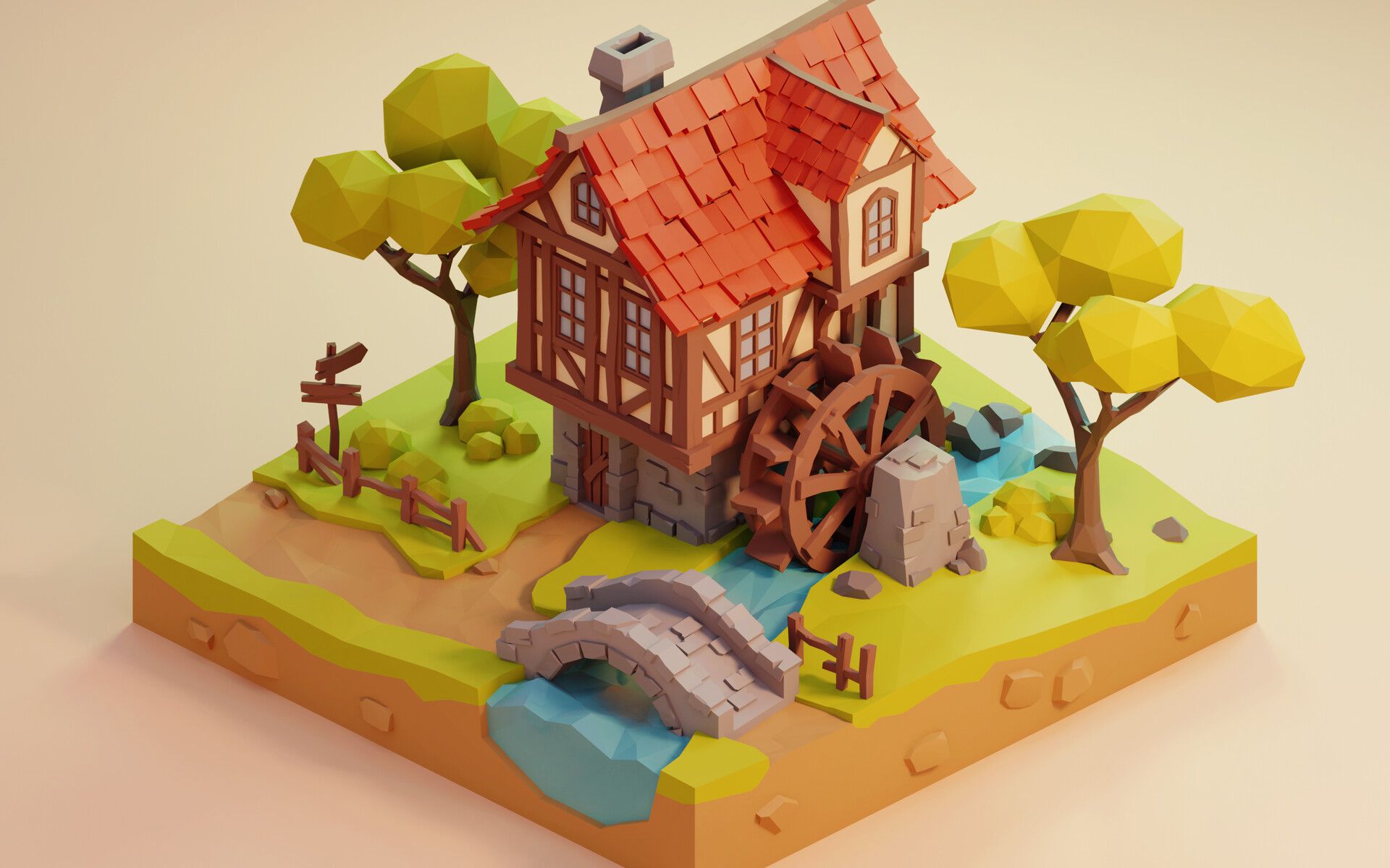 【3dmax】卡通房子小场景模型制作,零基础教程