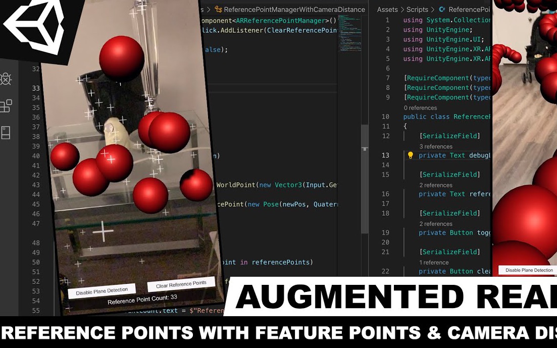 Unity3d与AR基础-如何添加参考点与特征点或相机距离?