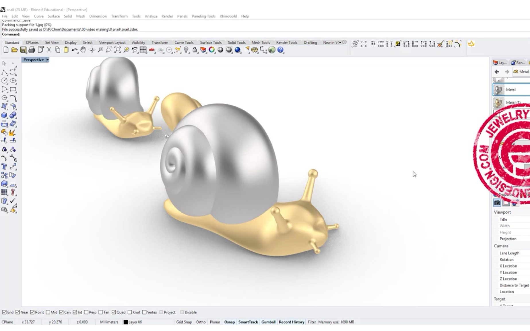 【Rhino 3D】犀牛建模小蜗牛