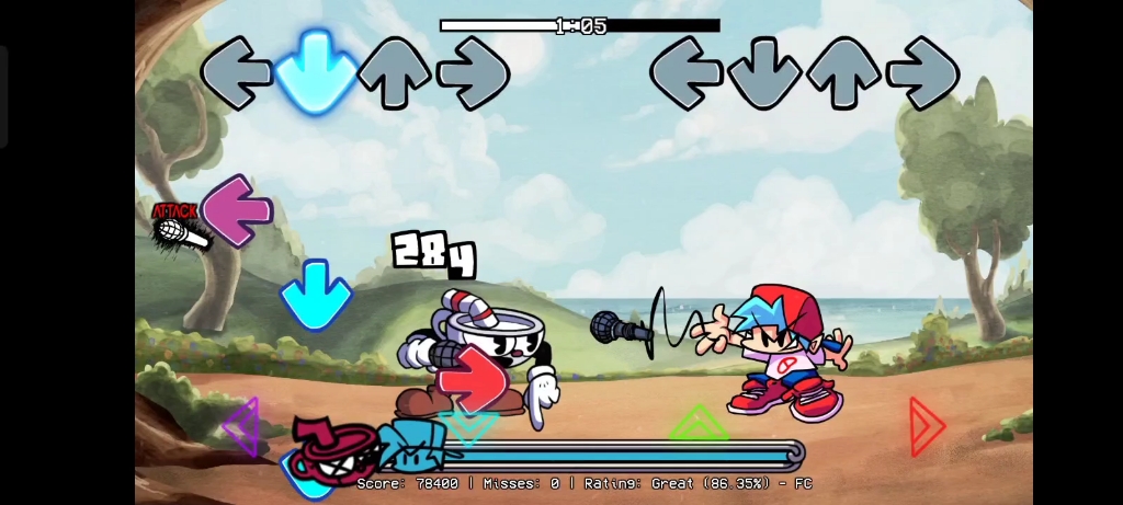 FNF indie cross茶杯头通关(有动画)