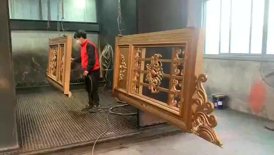 客户家别墅庭院门开始氟碳粉末喷涂啦「利元门业」