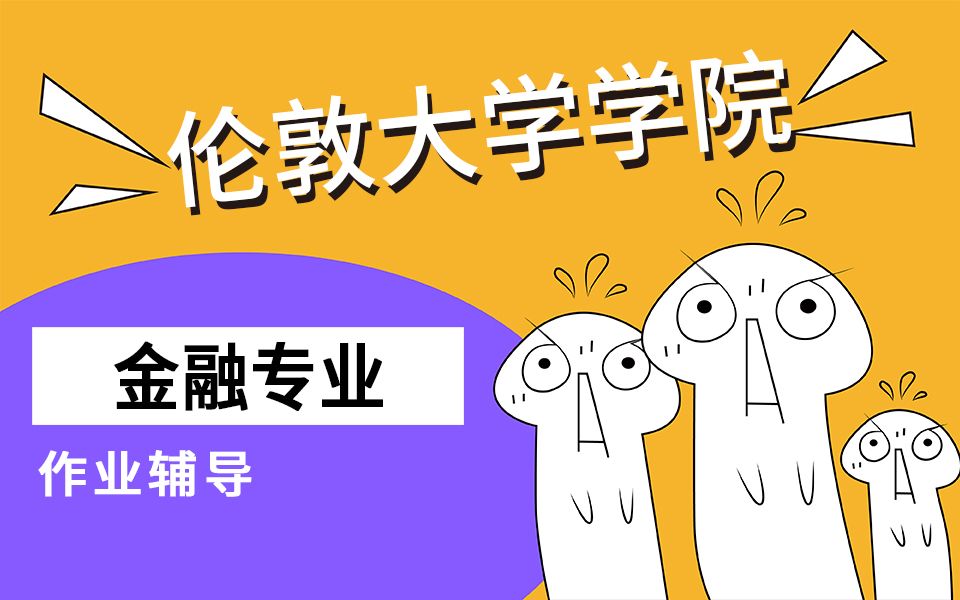 伦敦大学学院UCL本科研究生金融专业Finance作业补习