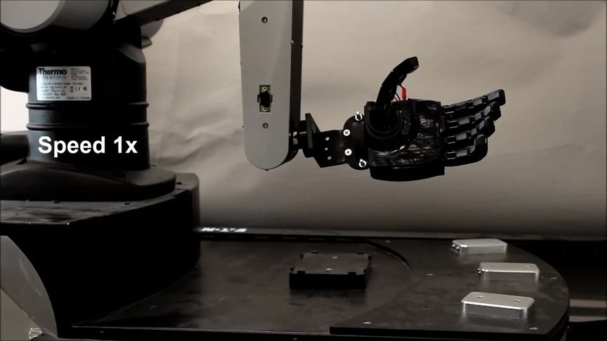 安装了3D打印变速器的机械手又快又强