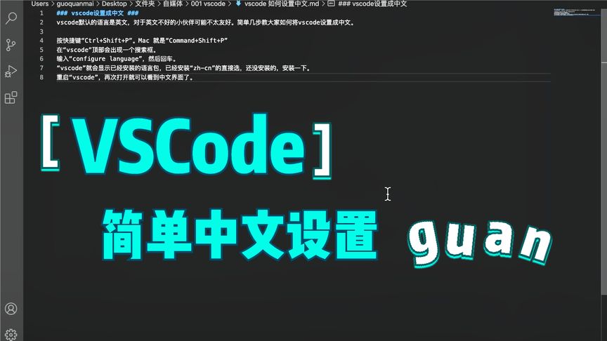vscode 如何设置成中文