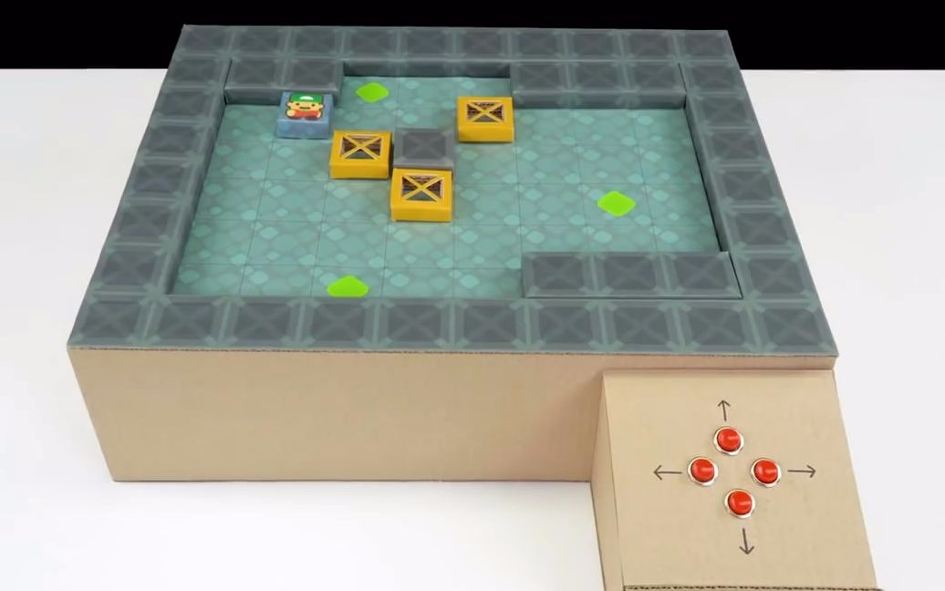 「创意纸板DIY」经典的推箱子游戏机,做法简单,看着就好玩