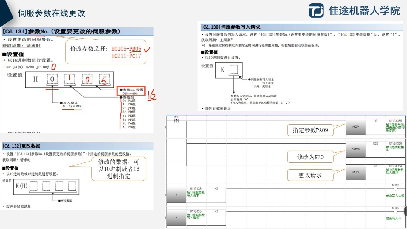 5.4 伺服参数在线更改、伺服屏蔽功能、转矩限制功能