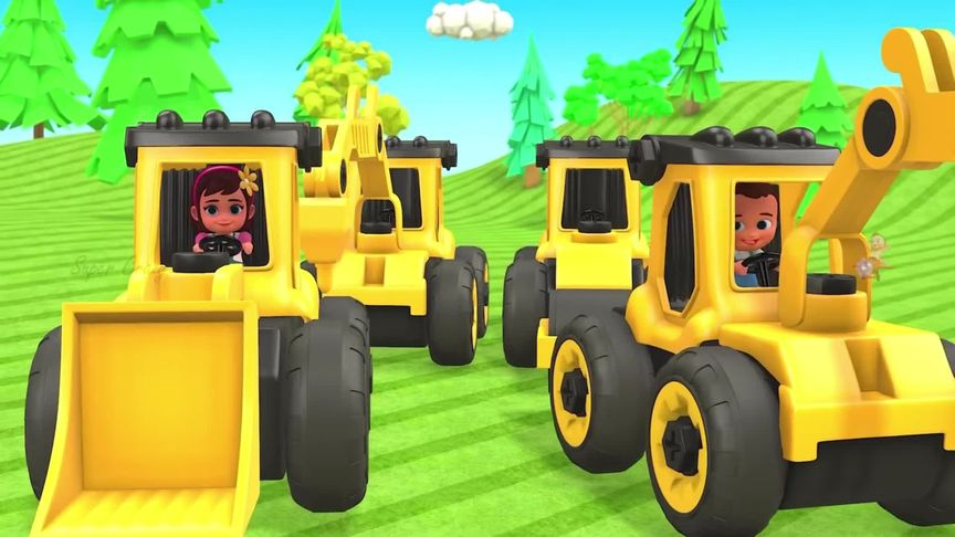 英语启蒙:小朋友们,一起来组装工程车吧!#看动画学英语