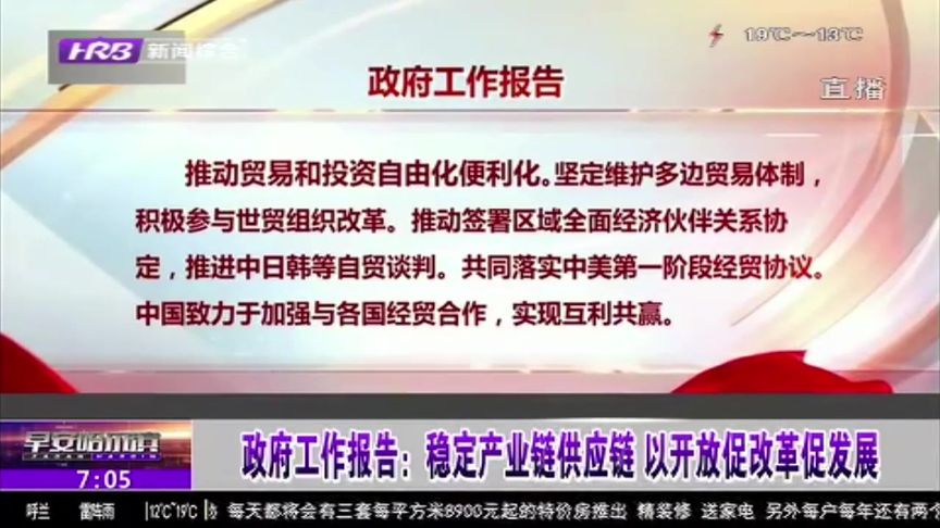 政府工作报告:扩大对外开放,稳定产业链供应链,促改革促发展