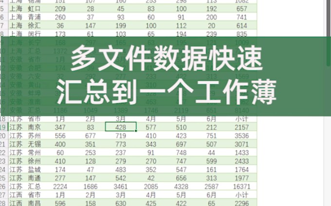 多文件数据快速汇总到一个工作薄