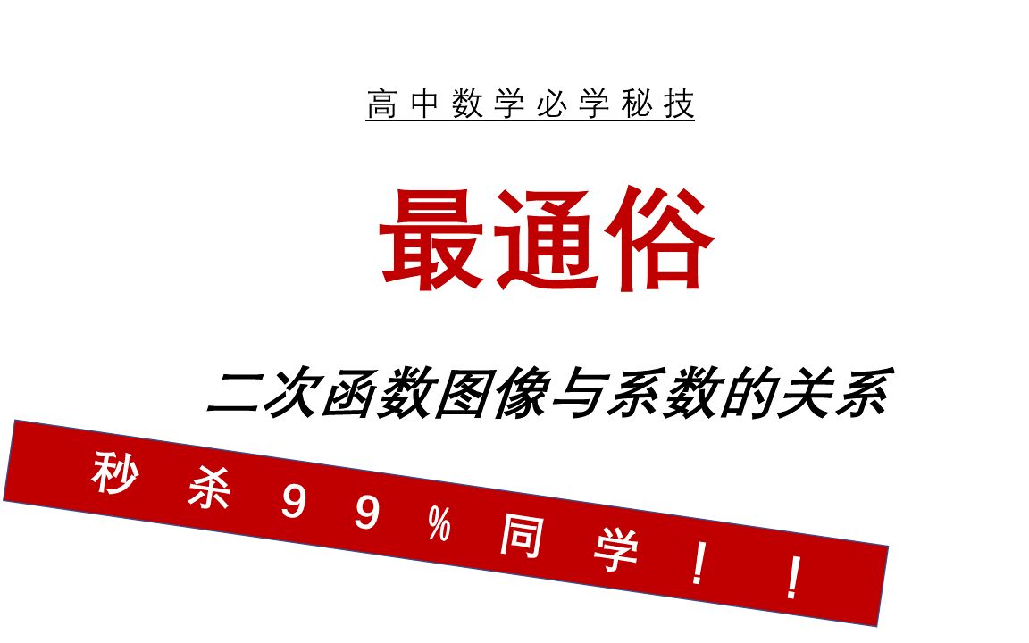 第4天:二次函数图像与系数的关系