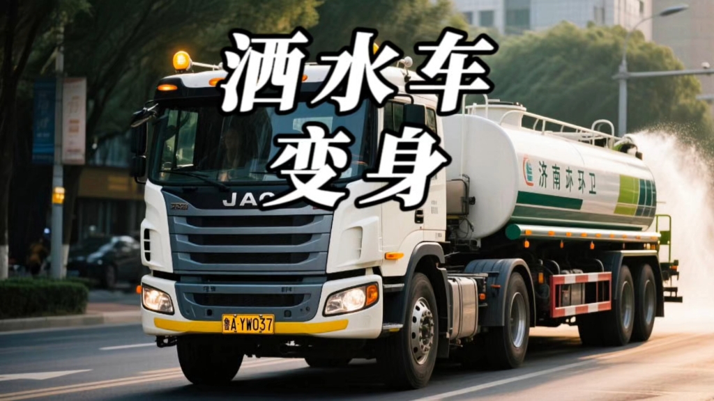 如今洒水车也化身成了救火的消防车!