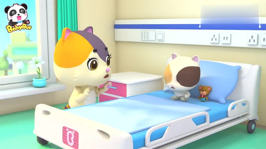 奇妙小医生治好了,小猫咪的病,宝宝巴士动画片。