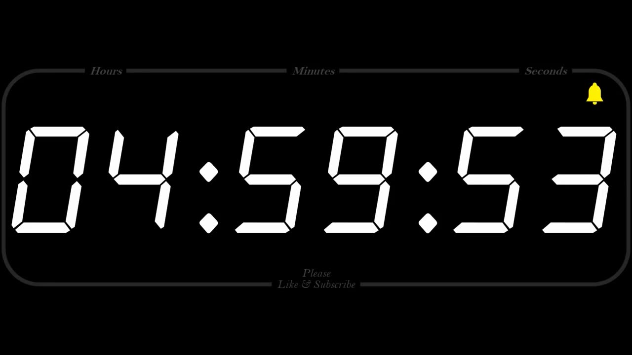 五小时倒计时屏幕,无背景音乐,图书馆,自习5 Hour-TIMER & ALARM-...