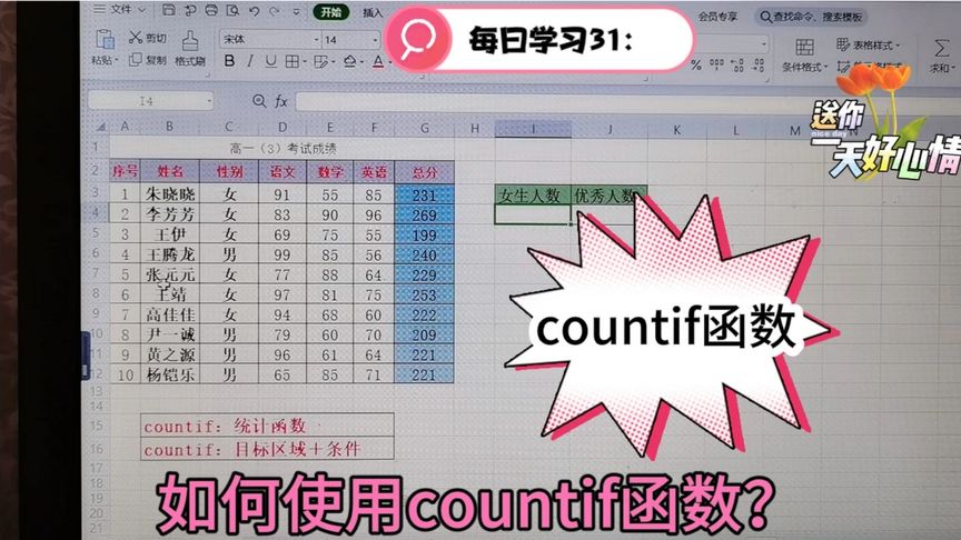 每日学习31:如何使用统计函数countif?@快乐人生689