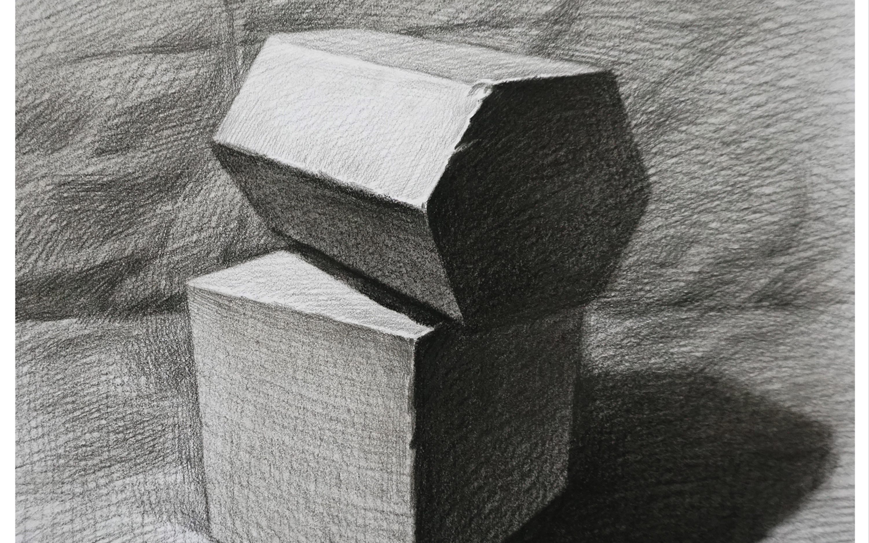 素描几何体教学-两个组合1