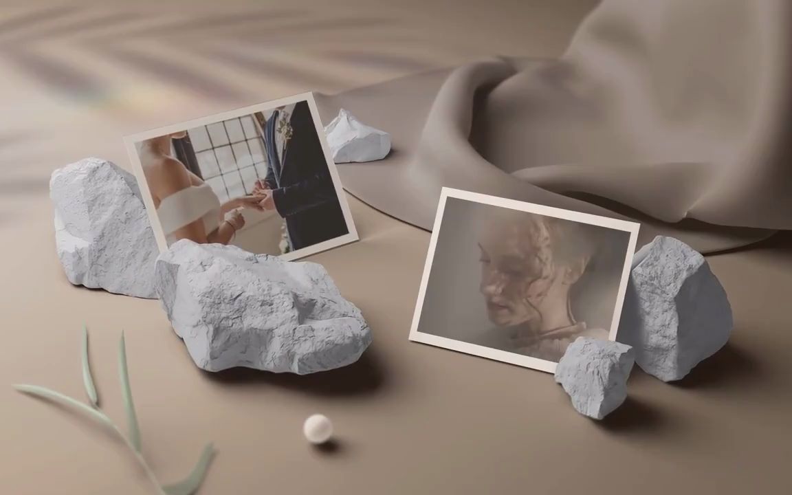 3D婚礼幻灯片AE模板