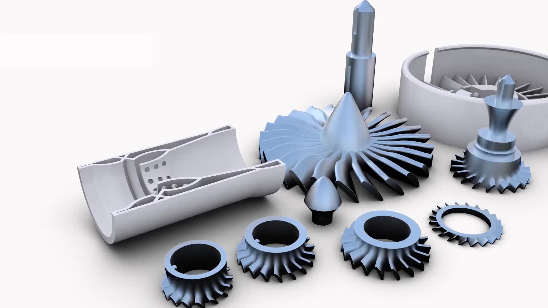 diy航空发动机装配动画