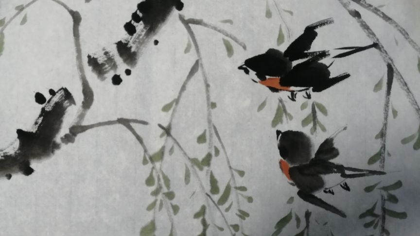 水墨写意燕子这样画,非常简单出效果,朋友都说画的非常好!