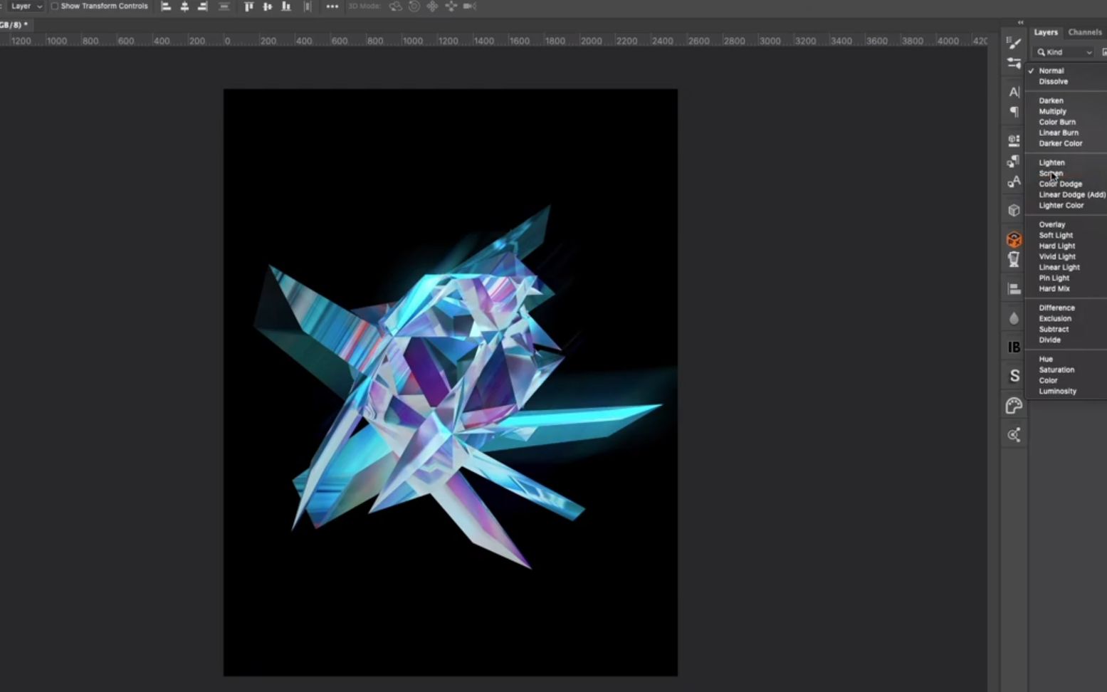 【C4D教程】如何在C4D中创建3D彩色晶体效果