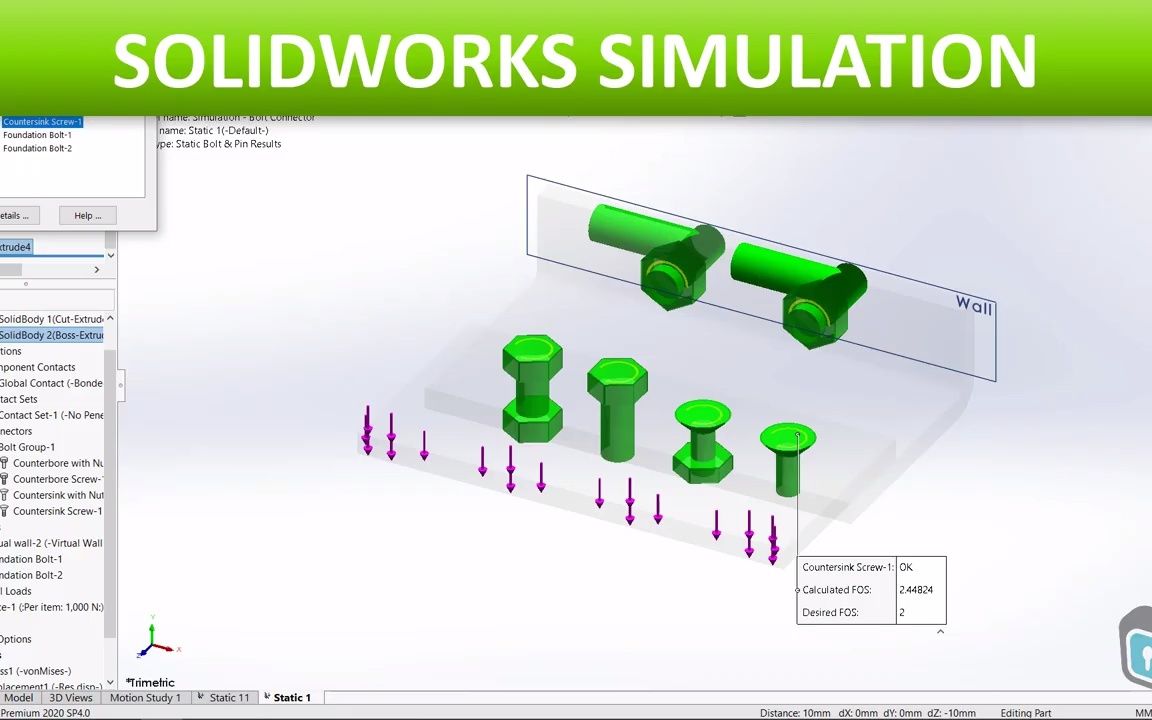 SOLIDWORKS Simulation - 螺栓连接