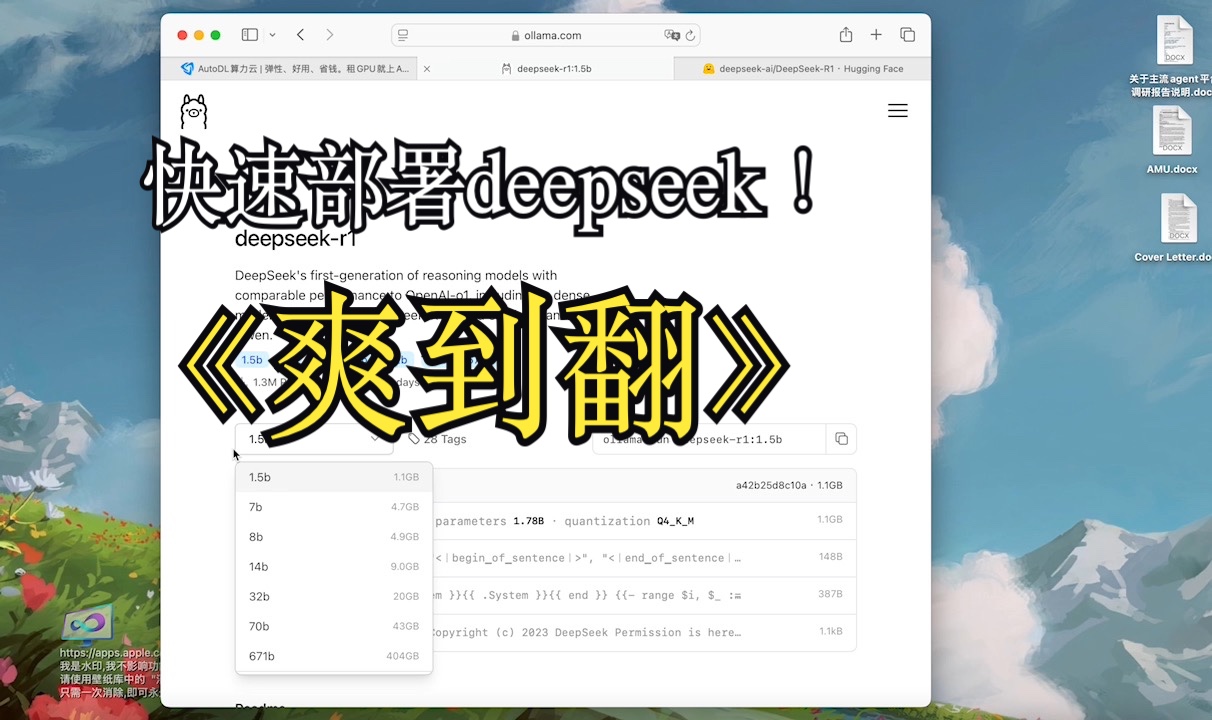 服务器快速部署Deep-seek-r1.爽到翻!