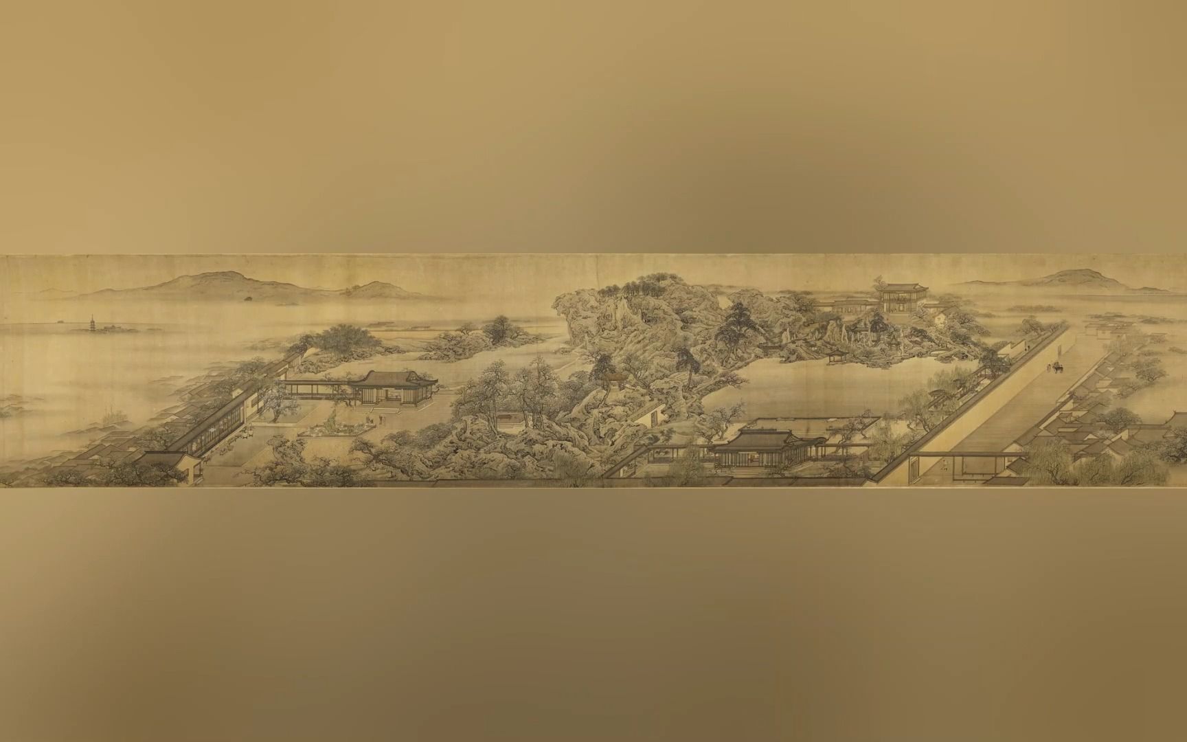 清 袁江 别苑观览图卷 高清国画赏析 传统界画 山水画