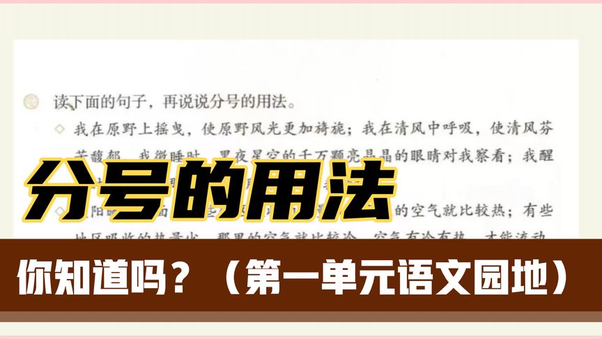 部编六上第一单元词句段运用-分号的用法你知道吗?