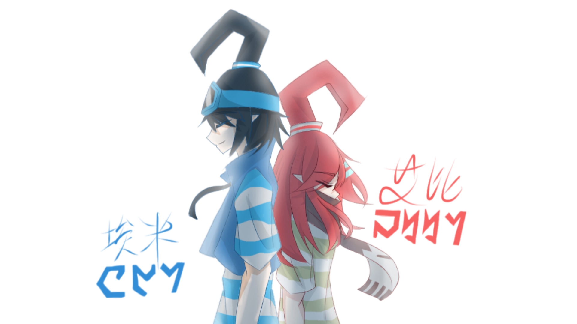 【凹凸世界/过程同人绘画/呆毛姐弟】呆毛姐弟艾比和埃米