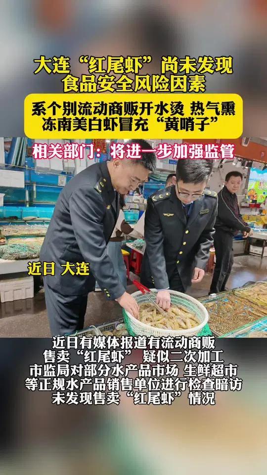 大连"红尾虾"尚未发现食品安全风险因素 大连
