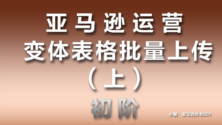 亚马逊店铺运营初级教程-变体表格批量上传(上)