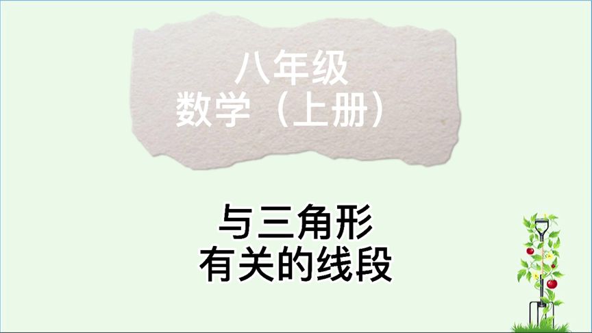 初中数学与三角形有关的线段。愿没有难学的数学!
