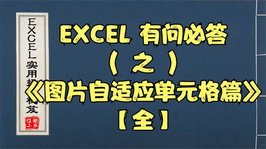 EXCEL技巧实用教程之有问必答系列《图片自适应单元格篇-全》